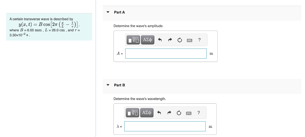 Solved A certain transverse wave is described by | Chegg.com