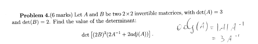 Solved Problem 4. (6 marks) Let A and B be two 2×2 | Chegg.com Solved Problem 4. (6 marks) Let A and B be two 2×2 | Chegg.com