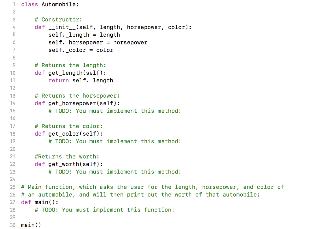 Solved Q1) You are given the file "Lab_Automobile.py" which | Chegg.com