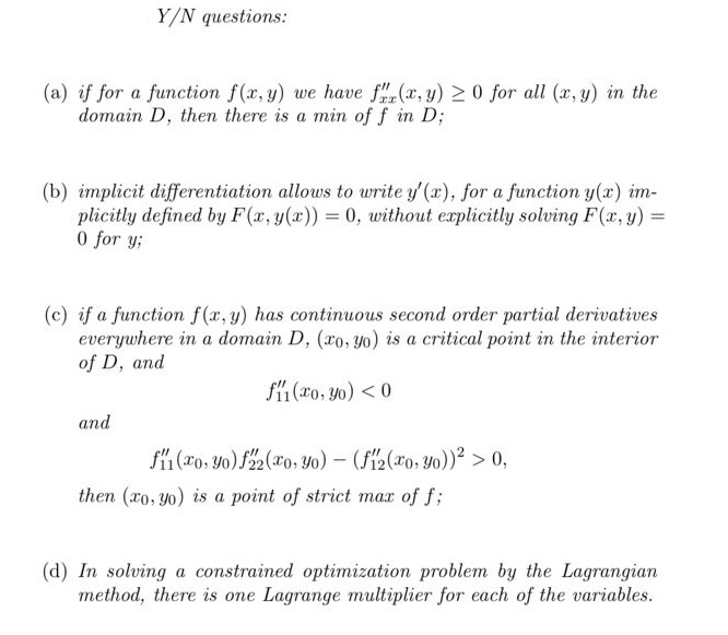 Solved (a) if for a function f(x,y) we have fxx′′(x,y)≥0 for | Chegg.com