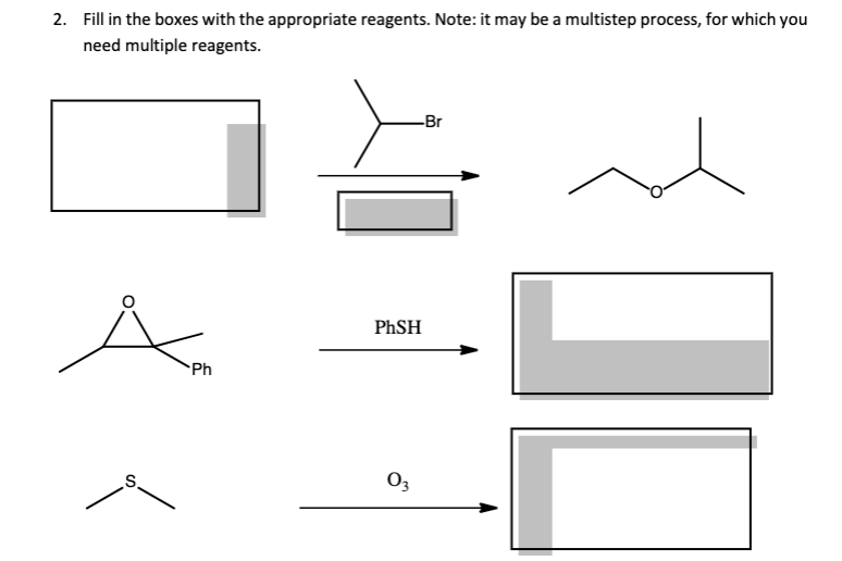 Solved 2. Fill in the boxes with the appropriate reagents. | Chegg.com
