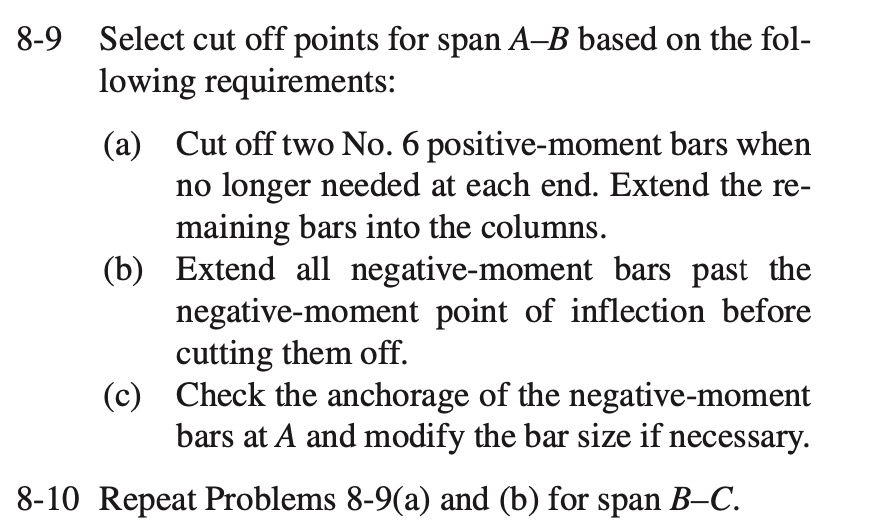Solved 8-9 Select cut off points for span A−B based on the | Chegg.com