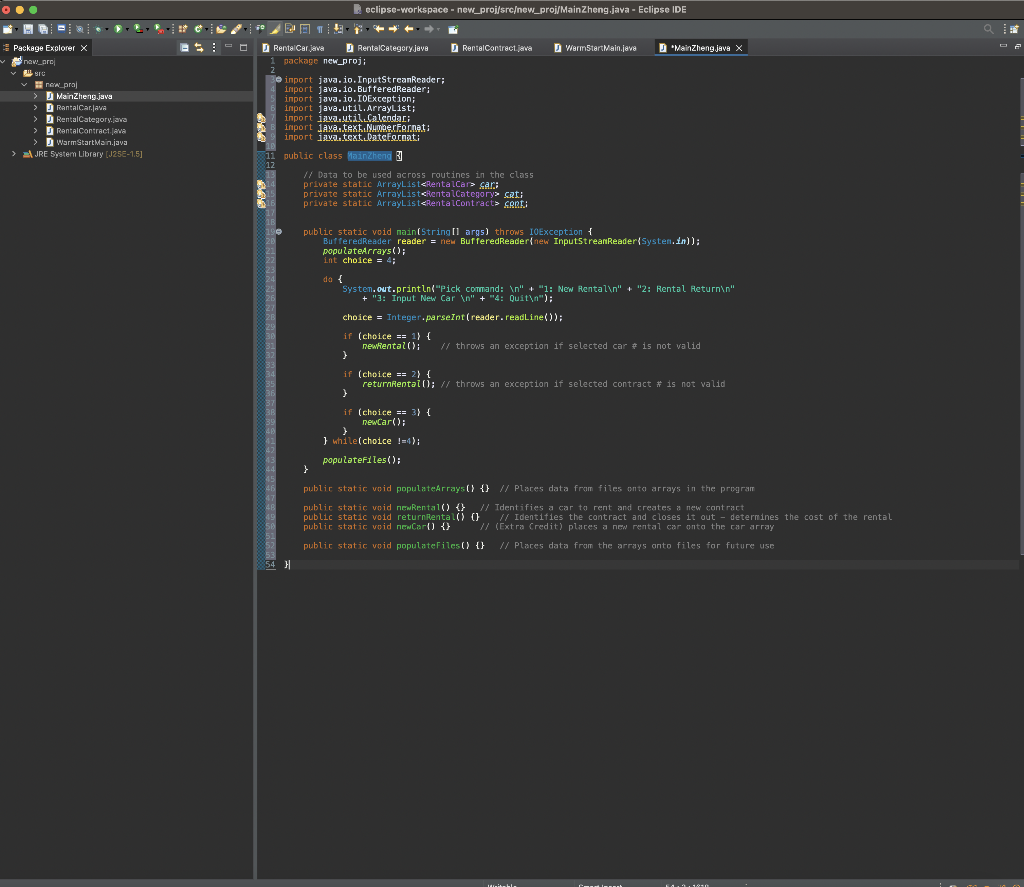 Solved Ј RentalCar.java × J RentalCategory.java J | Chegg.com