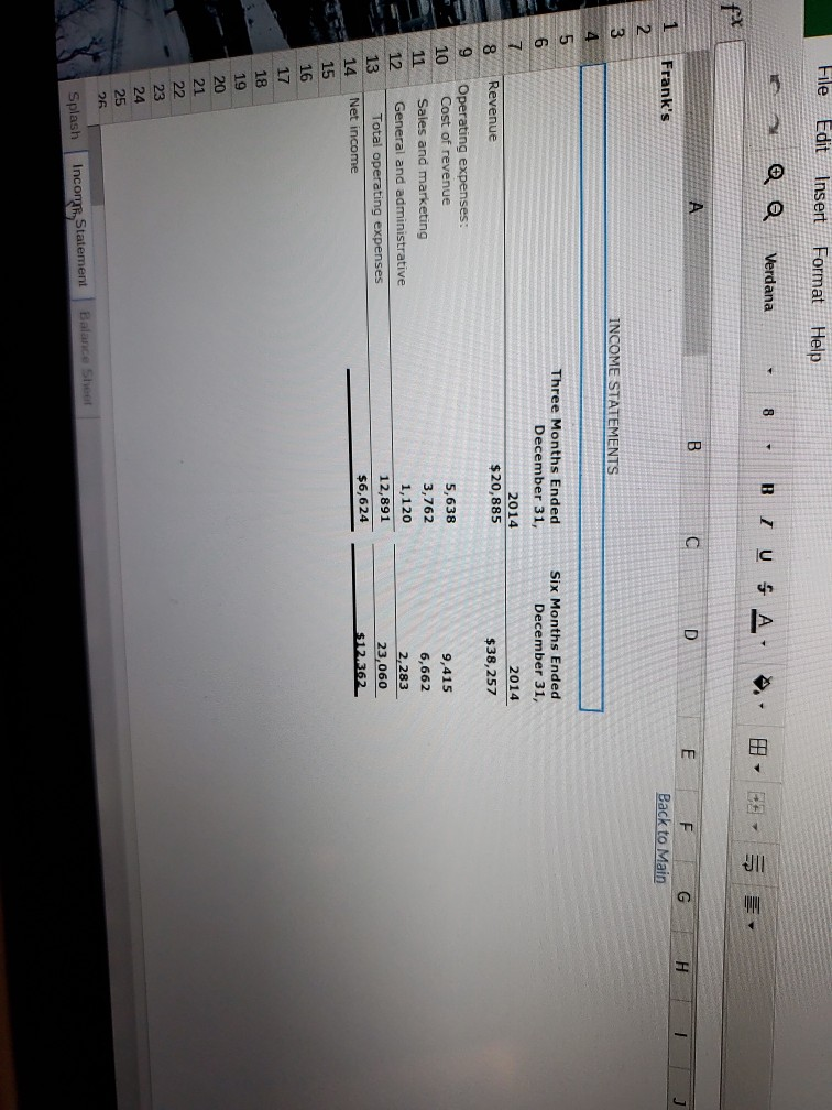 File Edit Insert Format Help Verdana 8 B I USA - E - | Chegg.com