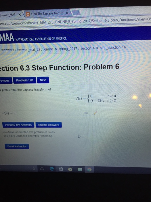 Solved asu.edu/webwork2/Brewer MAT 275 Trans x Spring | Chegg.com