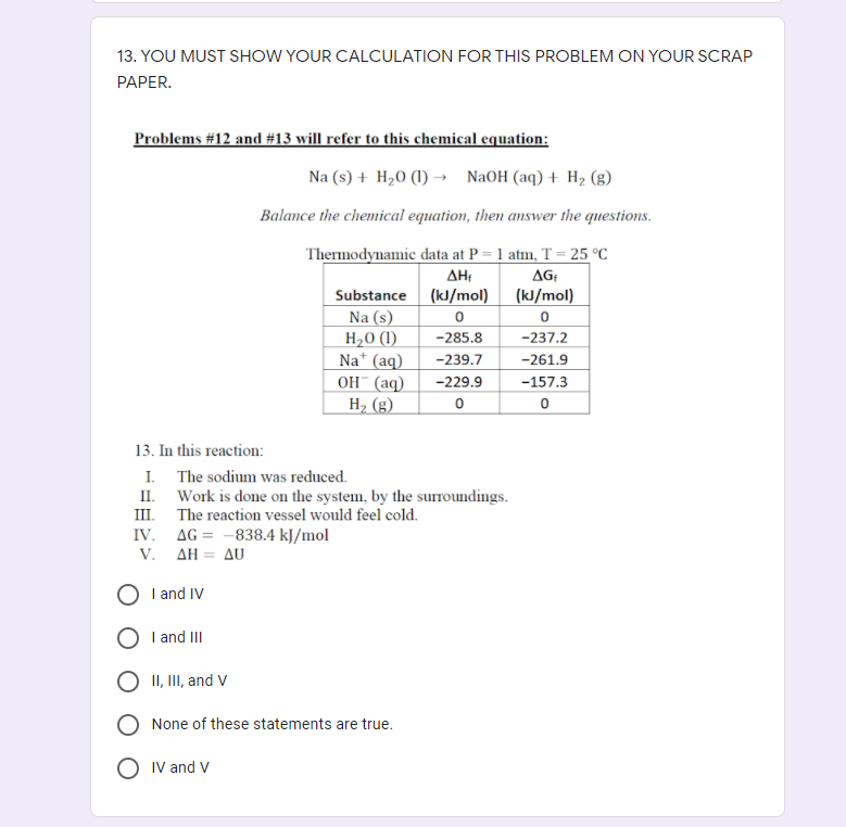 Solved 13. YOU MUST SHOW YOUR CALCULATION FOR THIS PROBLEM | Chegg.com