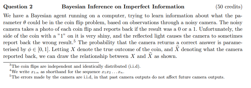 Solved Question 2 Bayesian Inference on Imperfect | Chegg.com