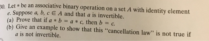 Solved Let * be an associative binary operation on a set A | Chegg.com