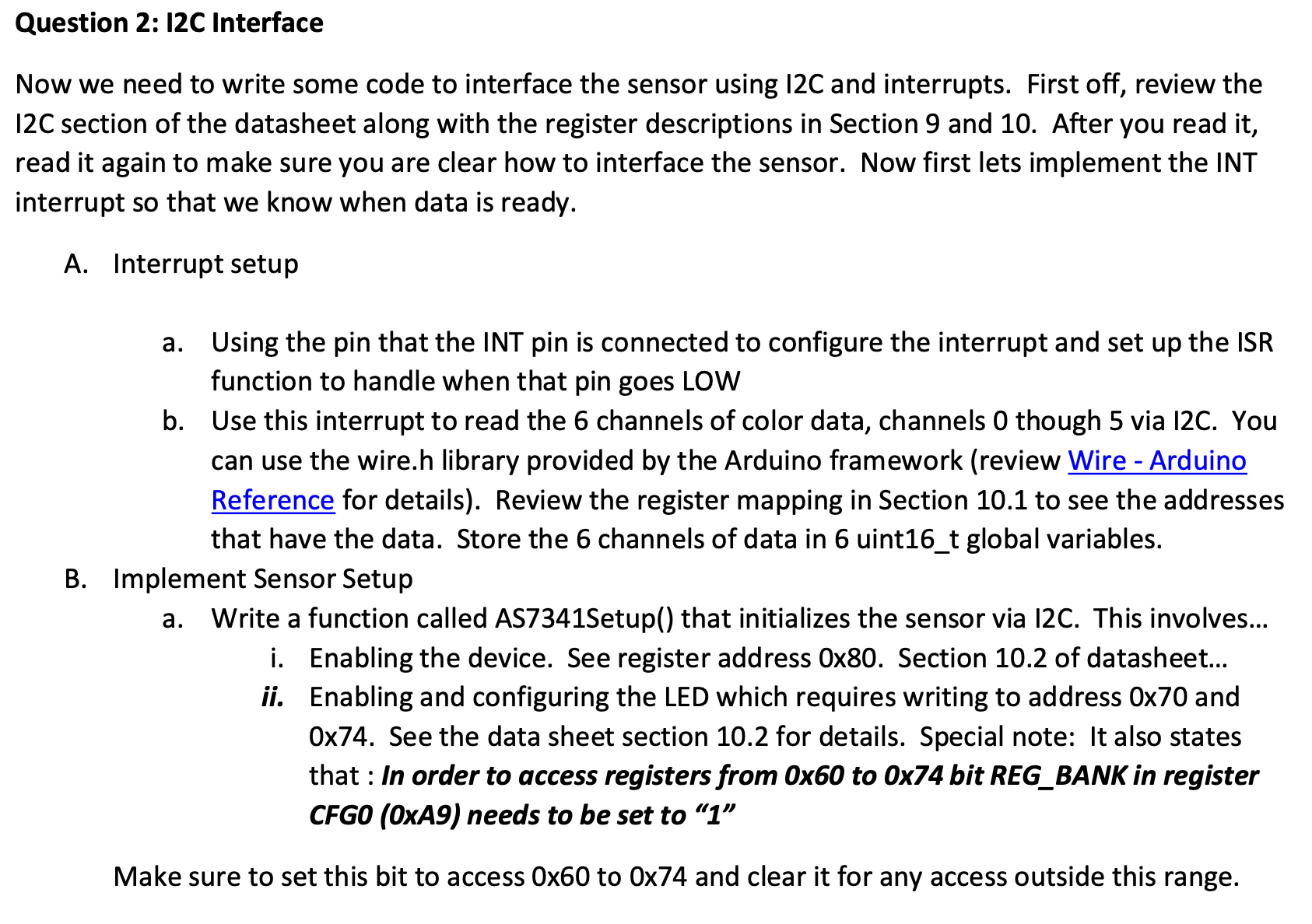 Solved Color Sensor AS7341 - Interfacing Hi! Can you please | Chegg.com