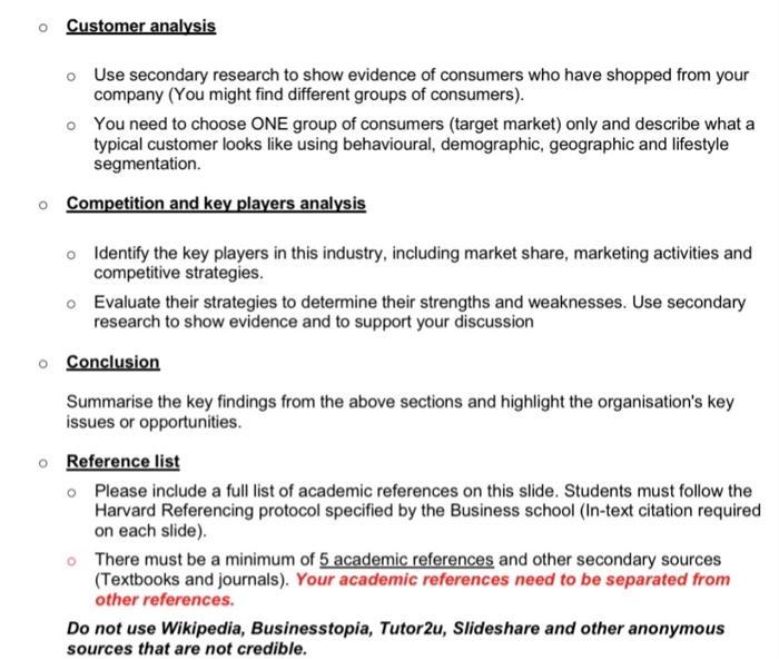 Solved Description of the assignment; You are a marketing | Chegg.com
