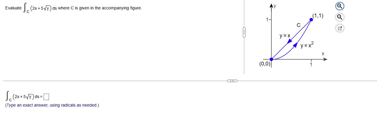 Solved by an EXPERT Evaluate ∫C﻿(2x+5y2)ds ﻿where C is ﻿given in ﻿the | Chegg.com
