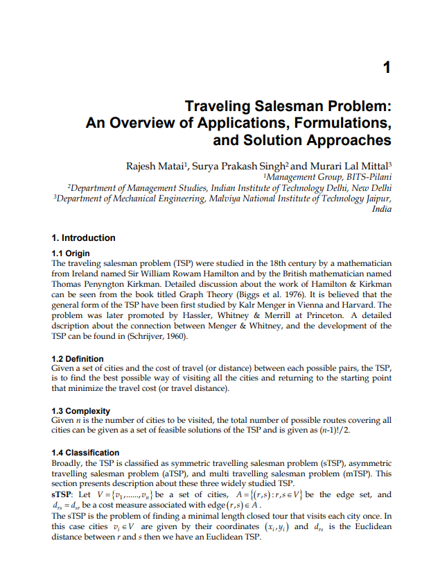 Solved Project 1. Traveling Salesman Problem The traveling | Chegg.com