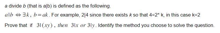 Solved a divide b (that is a∣b ) is defined as the | Chegg.com