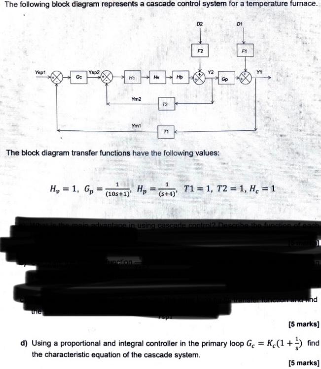 Solved The following block diagram represents a cascade | Chegg.com