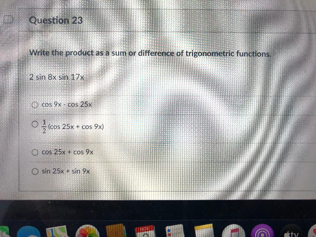 Solved Question 23 Write the product as a sum or difference | Chegg.com