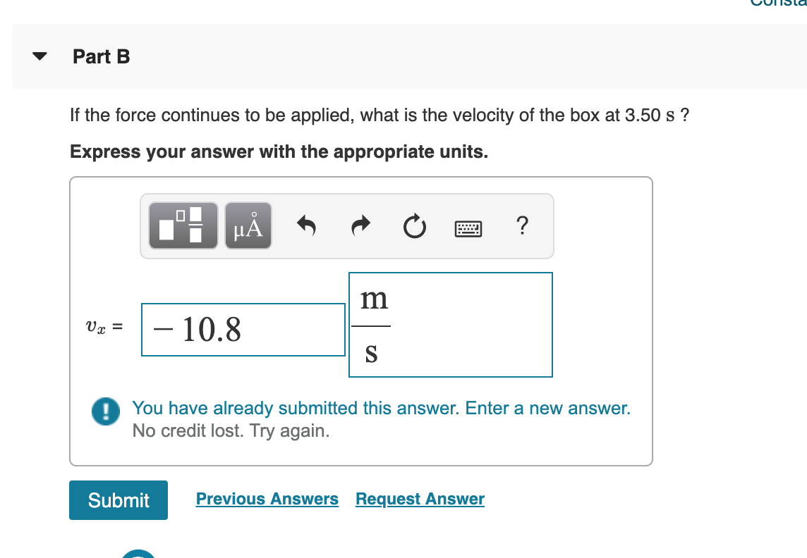 Solved Constants What distance does the box move from its | Chegg.com