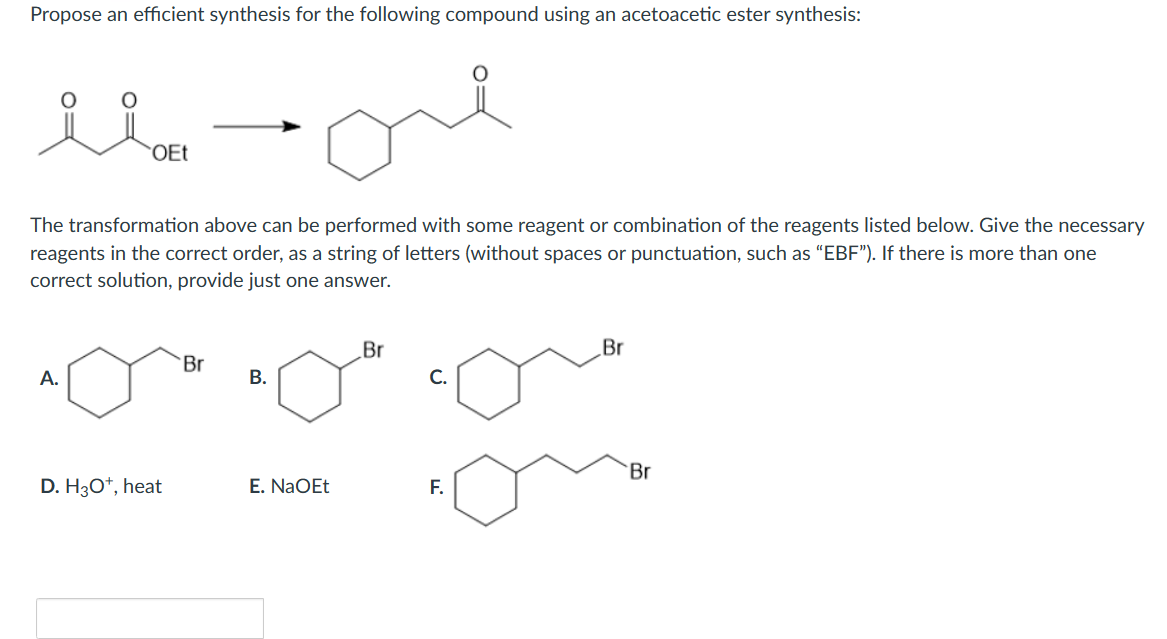 Solved Propose an efficient synthesis for the following | Chegg.com