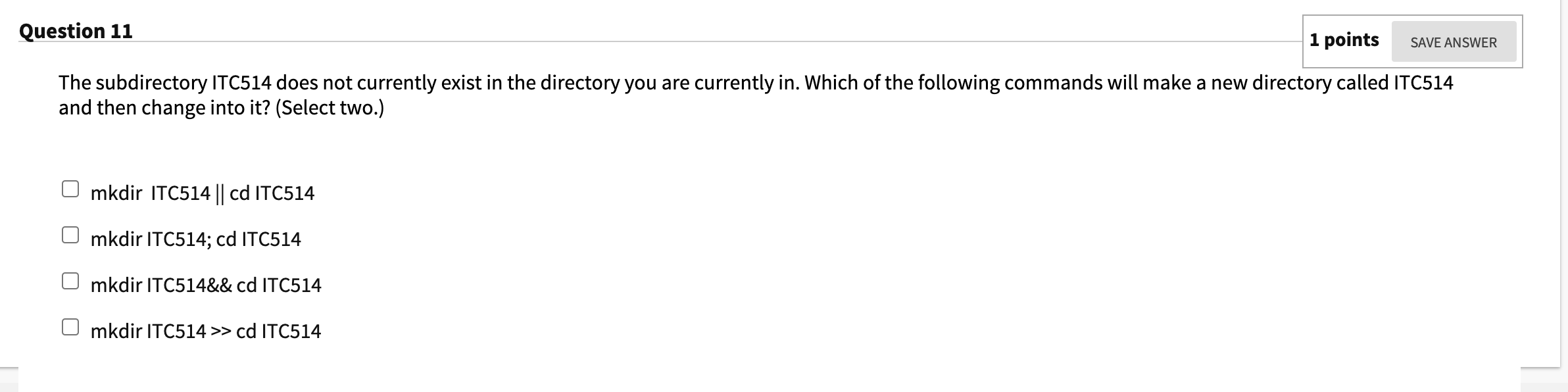 Solved Question 11 1 points SAVE ANSWER The subdirectory | Chegg.com