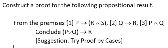 Solved Construct a proof for the following propositional | Chegg.com