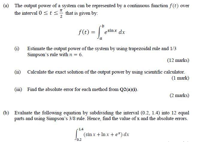Solved (a) The output power of a system can be represented | Chegg.com