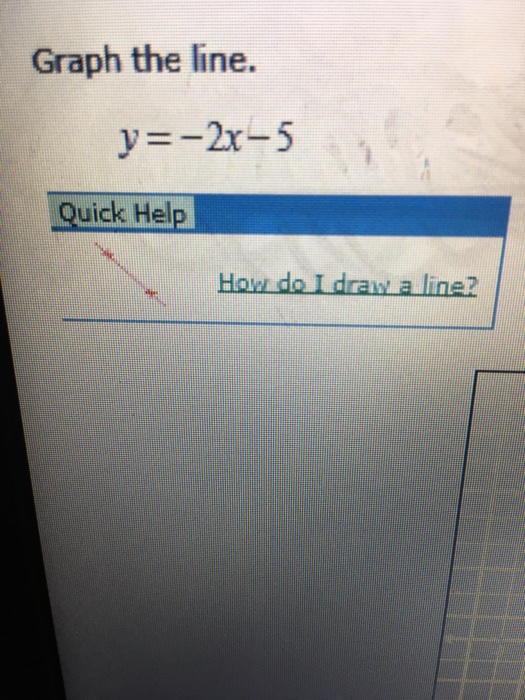 Solved Graph the line. y=-2x-5 Quick Help How do I dra a | Chegg.com