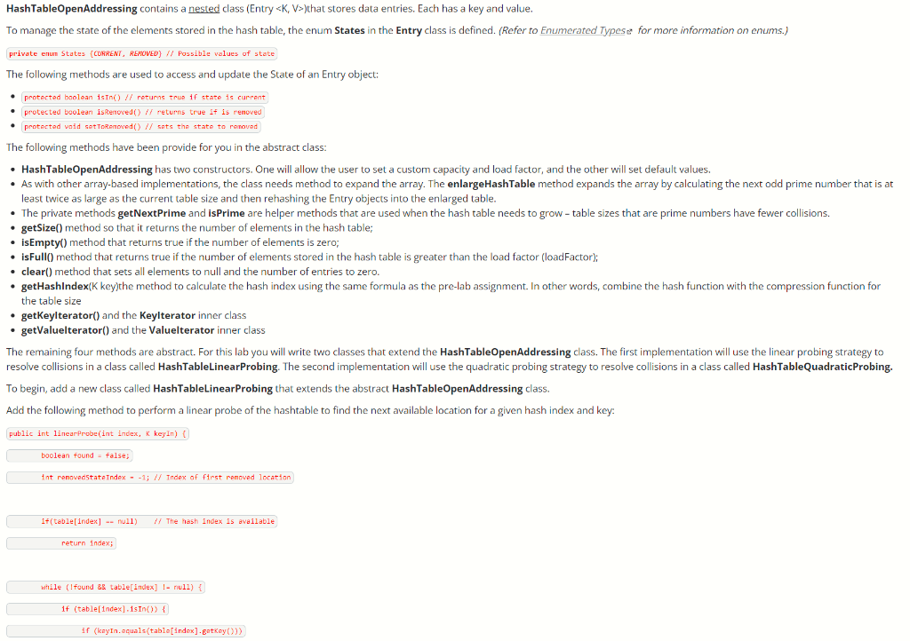 Solved using MapInterface and the abstract | Chegg.com