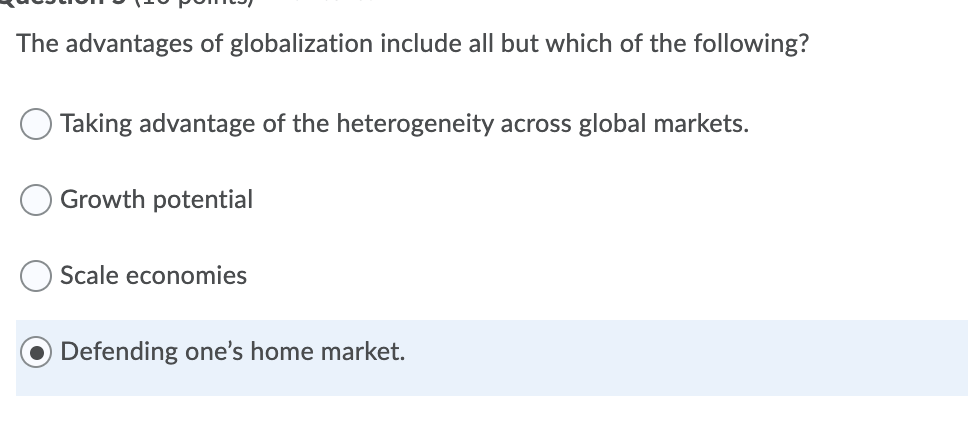 Solved The advantages of globalization include all but which | Chegg.com