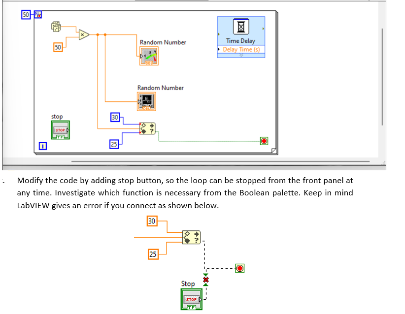 Modify the code by adding stop button, so the loop | Chegg.com
