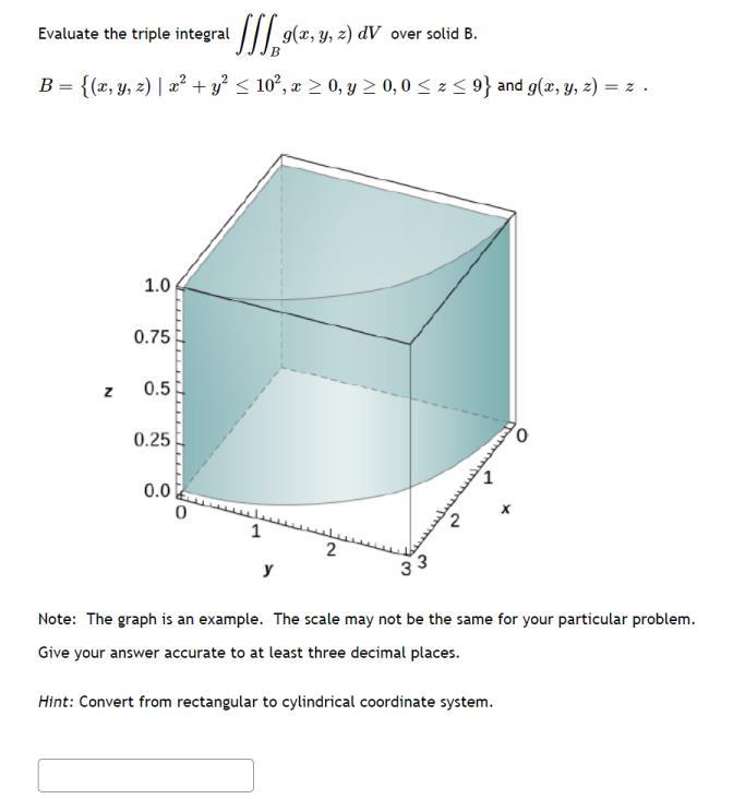 Solved Evaluate the triple integral ∭Bg(x,y,z)dV over solid | Chegg.com