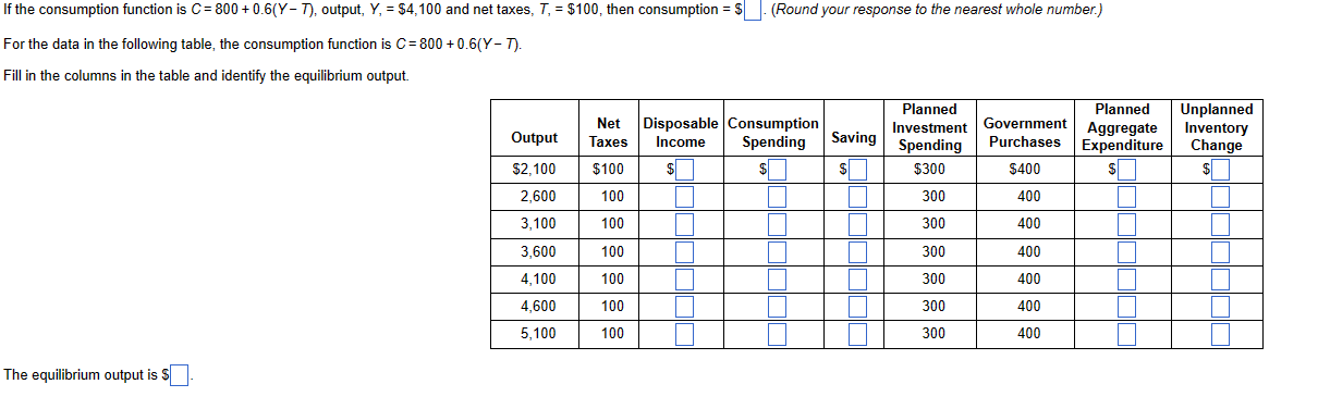 Solved Give me an example of If the consumption function is | Chegg.com