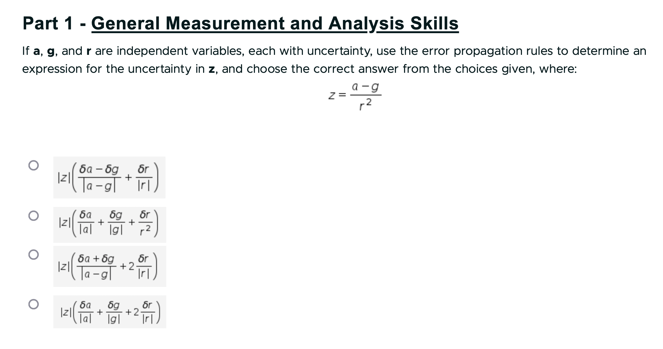 Solved If a, g, and r are independent variables, each with | Chegg.com