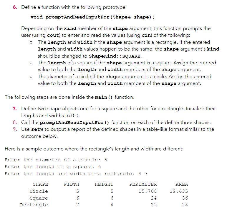 Solved 1. Define a scoped enumeration named ShapeKind whose | Chegg.com