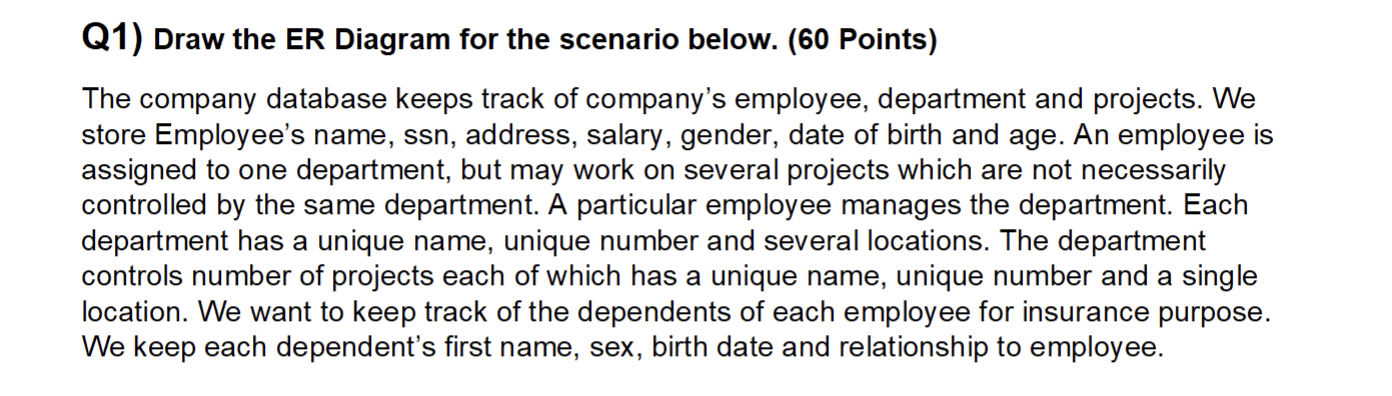 Solved The company database keeps track of company’s | Chegg.com