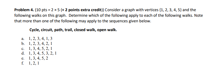 Solved Problem 4. (10 pts =2×5 (+ 2 points extra credit)) | Chegg.com