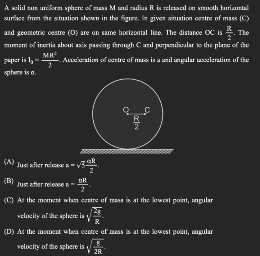 Solved A solid non uniform sphere of mass M and radius R is | Chegg.com