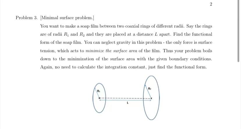Solved 2 Problem 3. [Minimal surface problem. You want to | Chegg.com