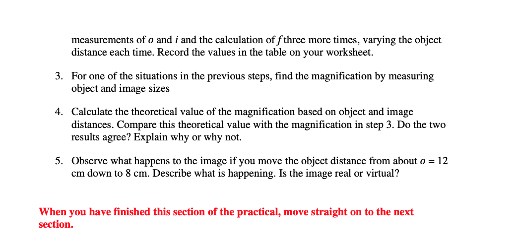 Solved Optics Practical - Lenses & Microscopes (on-campus | Chegg.com