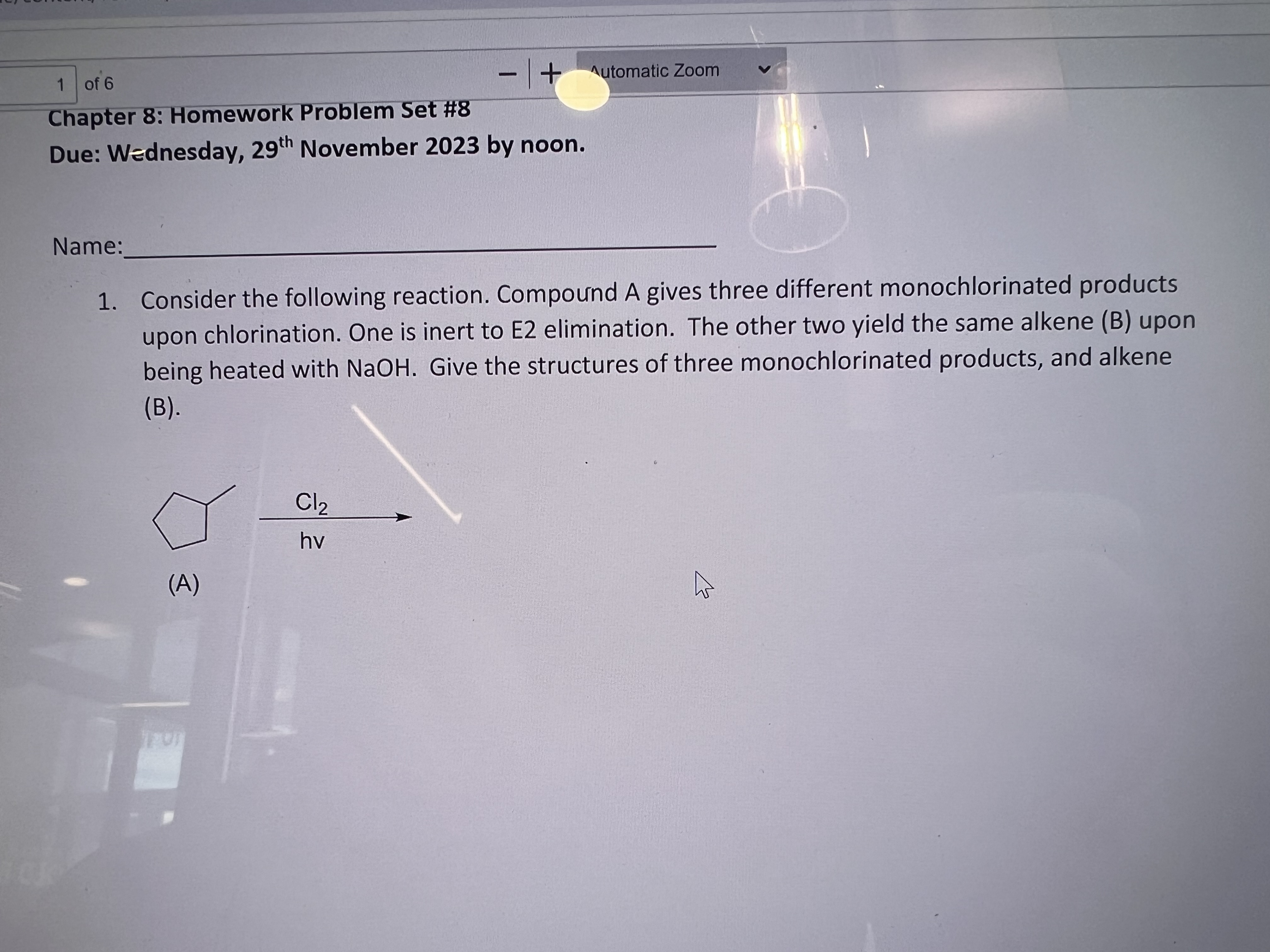 Solved Name:Consider the following reaction. Compound A | Chegg.com