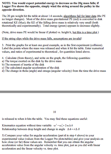Solved This is the Rotational Dynamics Lab. Although I have | Chegg.com