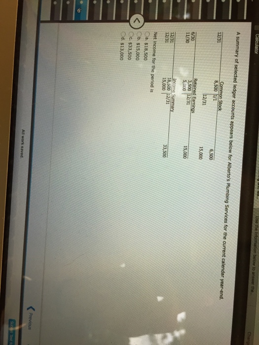 Solved A summary of selected ledger accounts appears below | Chegg.com