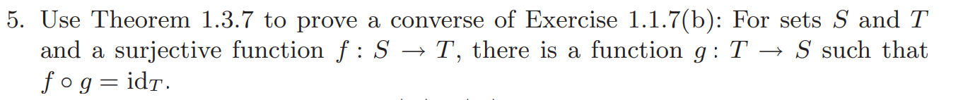 Solved 5. Use Theorem 1.3.7 to prove a converse of Exercise | Chegg.com