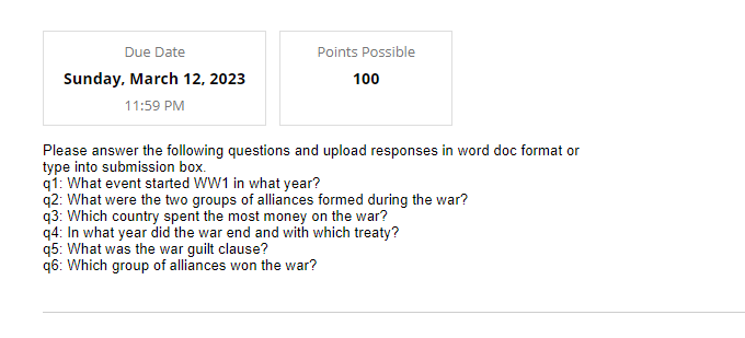 Solved Due Date Sunday, March 12, 2023 11:59PM Please answer | Chegg.com