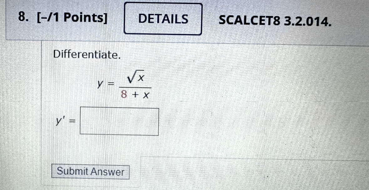 Solved Differentiate. | Chegg.com