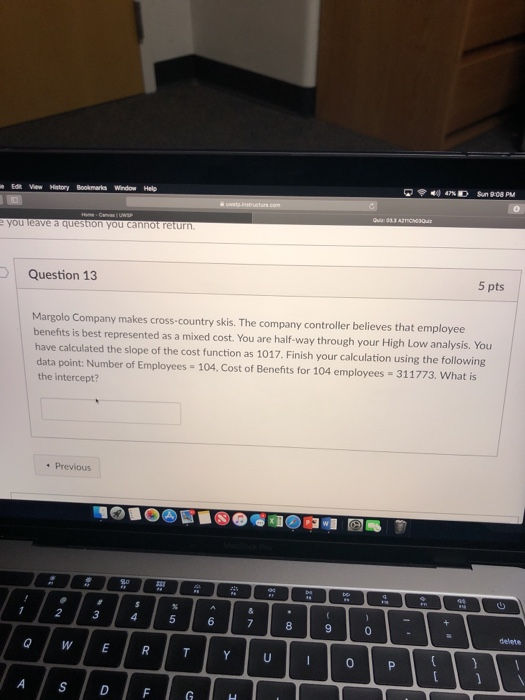 Solved Edt View History Bookmarks Window Help Question 13 5 | Chegg.com
