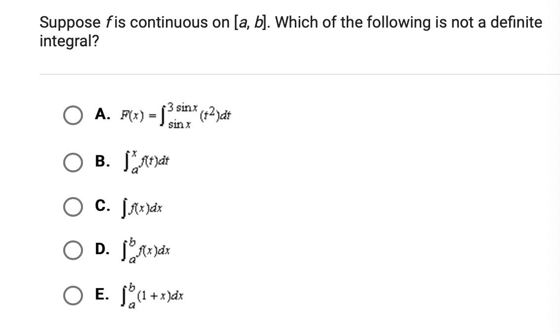Solved Suppose fis continuous on [a, b]. Which of the | Chegg.com