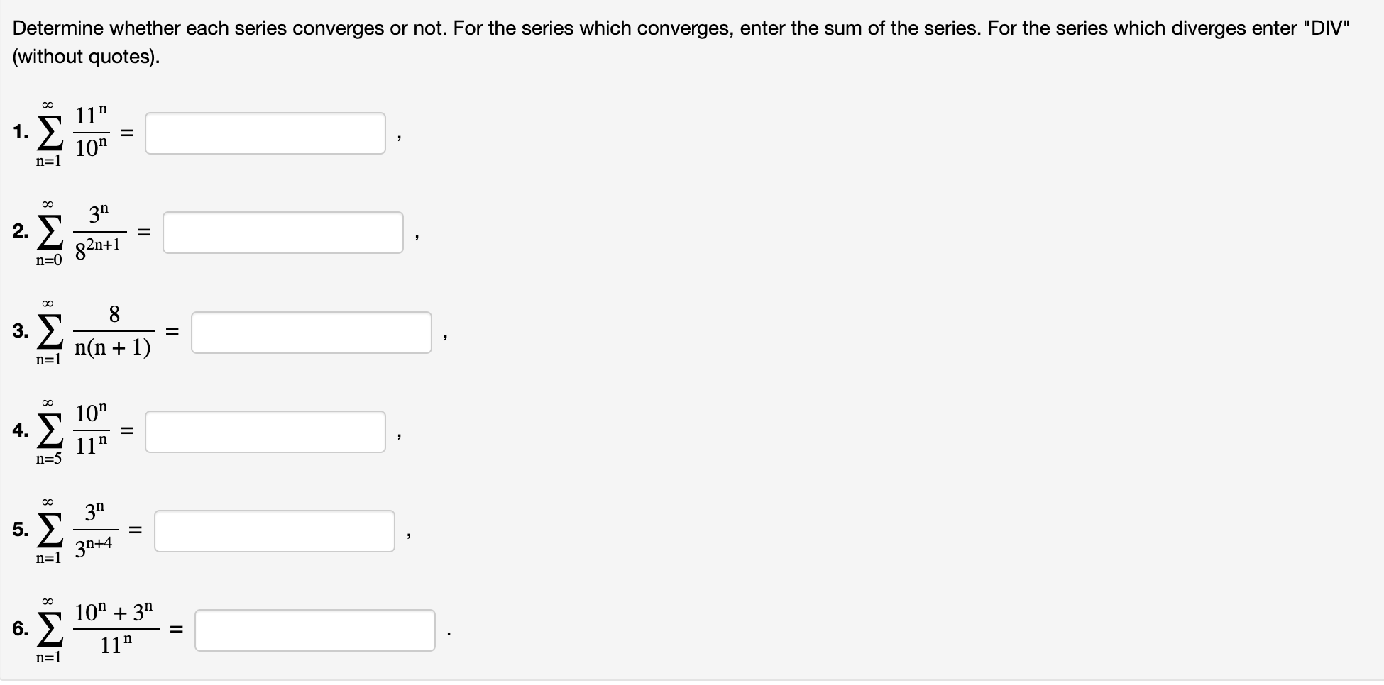 Solved Determine whether each series converges or not. For | Chegg.com