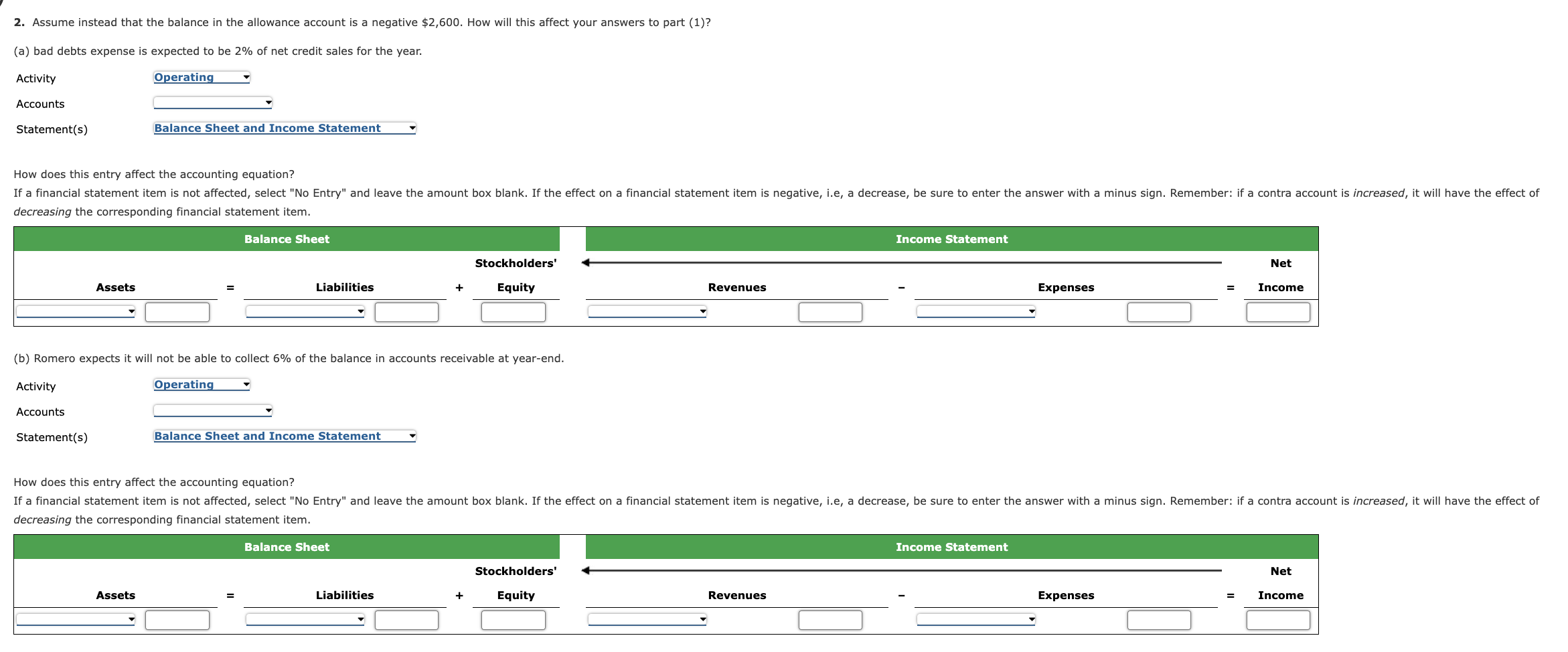 Solved Allowance Method of Accounting for Bad | Chegg.com