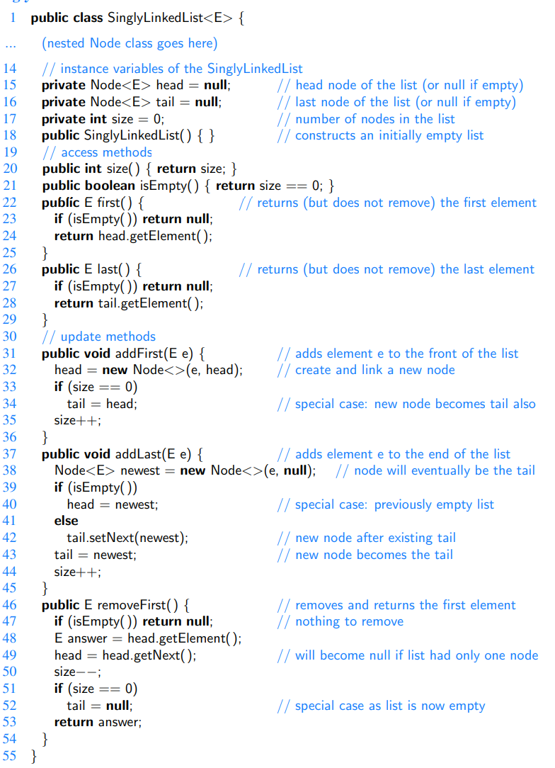 Solved The Removefirst Method Of The Singlylinkedlist Class 