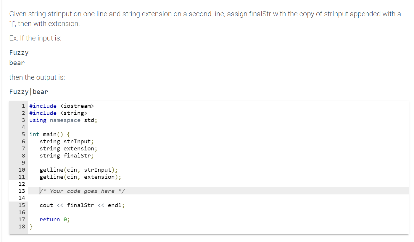 Solved Given string strInput on one line and string | Chegg.com Solved Given string strInput on one line and string | Chegg.com