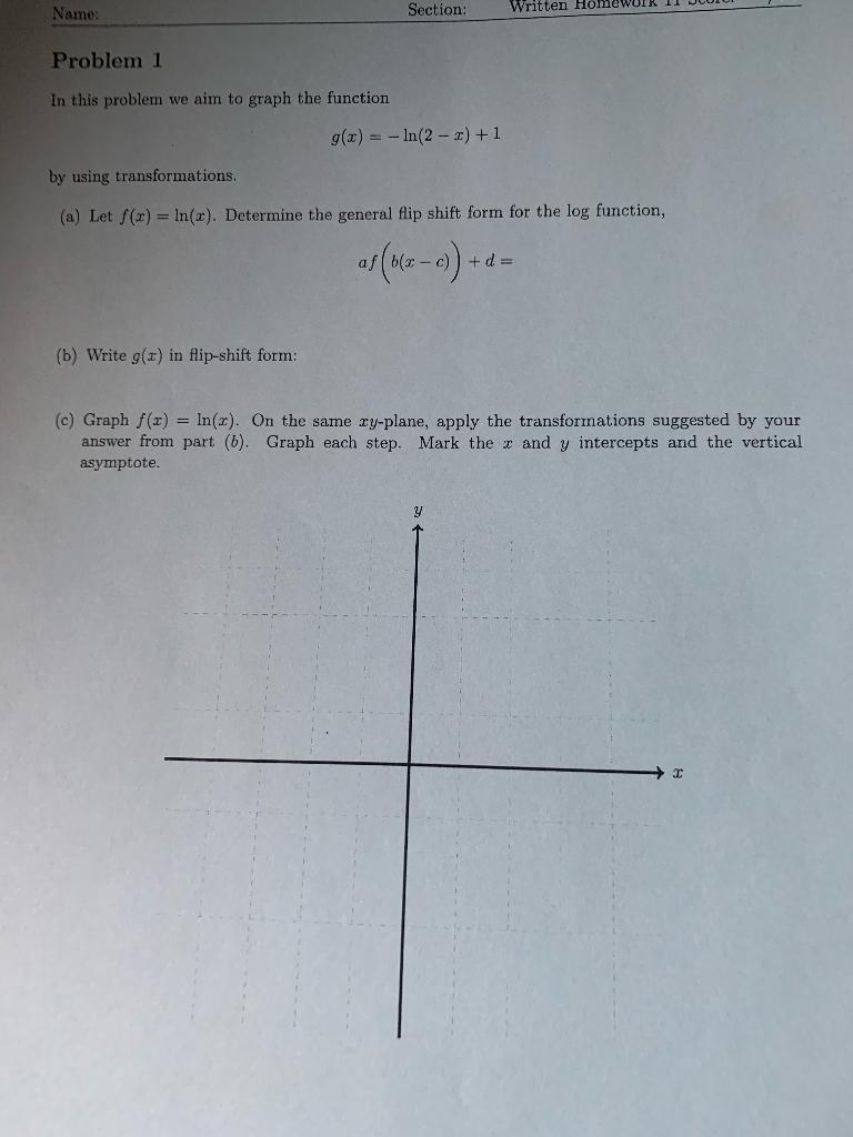 Solved In this problem we aim to graph the function | Chegg.com